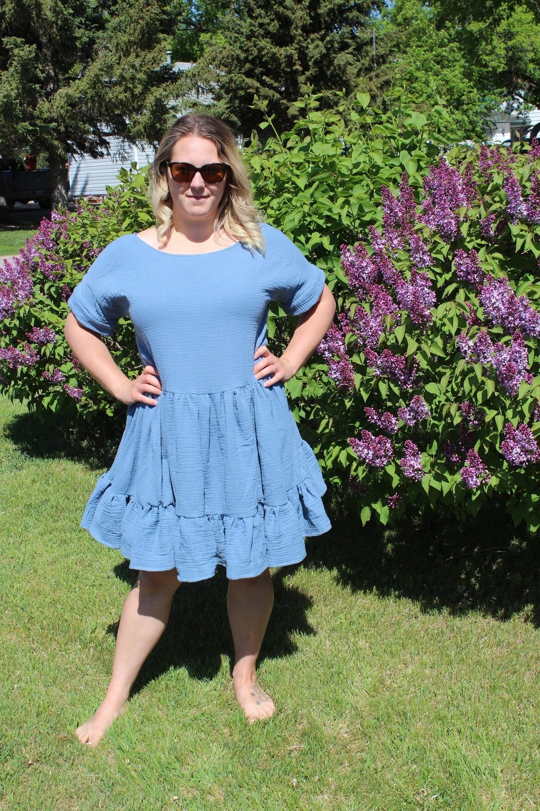 Parker Peplum Tiered Dress Hack – Upcycled – Seen and Sewn Patterns