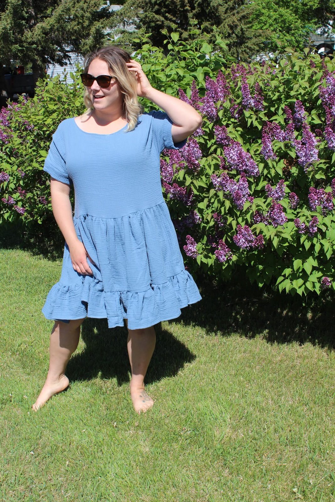 Parker Peplum Tiered Dress Hack – Upcycled – Seen and Sewn Patterns